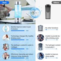 China Wholesale Best Selling SPE PEM USB Rechargeable Portable H2 Rich Hydrogen Generator Glass Water Thermos Bottle for sale