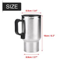 China Car Heating Cup Travel Coffee Cup 12V Electric Heating Mug Stainless Steel Insulation Car Cup Charge Heat Mug for sale