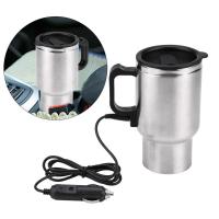 China Car Heating Cup Travel Coffee Cup 12V Electric Heating Mug Stainless Steel Insulation Car Cup Charge Heat Mug for sale