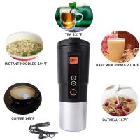 China 13OZ Temperature Control Mug Travel Heating Cup Electric Heating Cup For Coffee In Car 12V Smart Coffee Cup LCD Display for sale