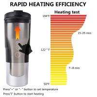 China 13OZ Temperature Control Mug Travel Heating Cup Electric Heating Cup For Coffee In Car 12V Smart Coffee Cup LCD Display for sale