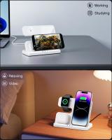 China Wireless Charger 3 in 1 Wireless Charging Station, 15W Fast Wireless iPhone Charger for iPhone 15/14/13/12/11/Pro/Max/X for sale