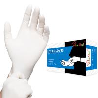 China Smooth Natural Rubber Latex Gloves White Disposable Latex Gloves For Examination Use for sale