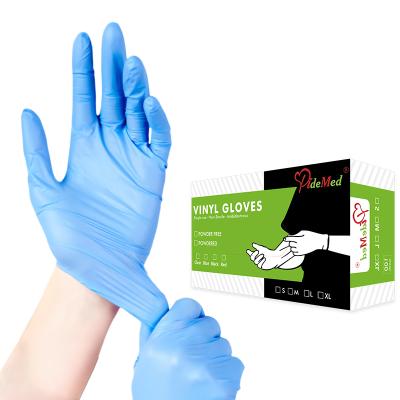 China Comfortable Fit Powder Free Vinyl Gloves Large Blue Latex Free Powder Free Disposable Gloves for sale