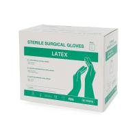 China Gamma Sterilized Powdered Latex Surgical Gloves White Natural Latex Rubber Gloves Of Single Pair Pack for sale