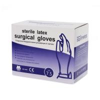 China OEM Powder Free Latex Surgical Gloves Gamma Sterilized White Sterile Gloves OF Single Pair Pack for sale