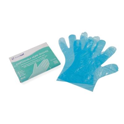 China Blue / Clear High Density Polyethylene Gloves Ambidextrous Food Safe Disposable Gloves for sale