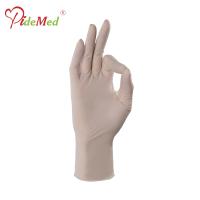 China Single Use Cornstarch Gloves Natural White Powdered Latex Exam Gloves 5 MIL for sale