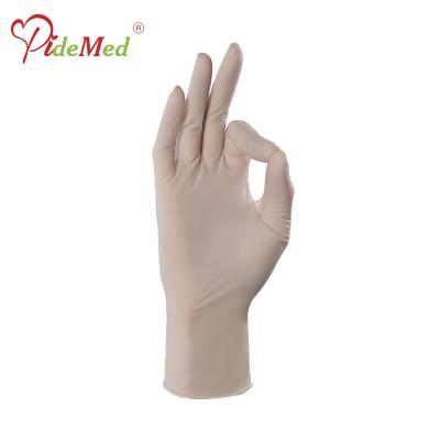 China Single Use Cornstarch Gloves Natural White Powdered Latex Exam Gloves 5 MIL for sale