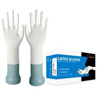 China Natural White Powder Free Latex Gloves Sensitive Touch Latex Medical Exam Gloves Ambidextrous Design for sale