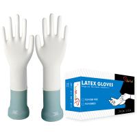 China Easy Donning Pre Powdered Latex Gloves Medical Grade Safety Latex Gloves For Medical Examination for sale