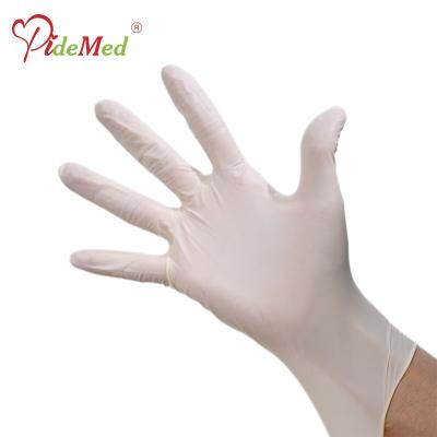 China Comfortable Fit Powder Free Latex Gloves Natural White Ambidextrous Latex Gloves CE Certified for sale