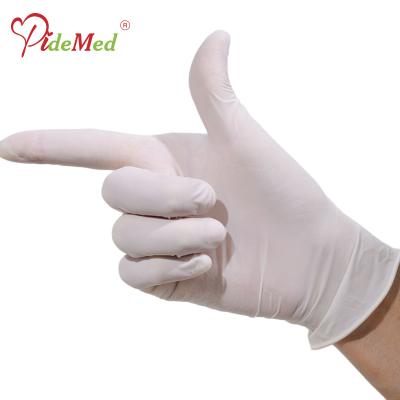 China AQL 1.5 Powder Free Latex Gloves CE Certified Medical Latex Gloves For Hospital Use for sale