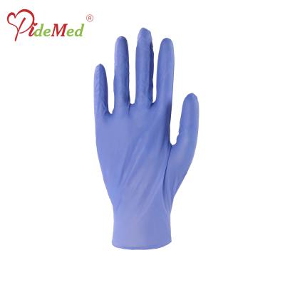 China Medical Grade Powder Free Nitrile Gloves Beaded Cuff Nitrile Medical Gloves Stretchable for sale