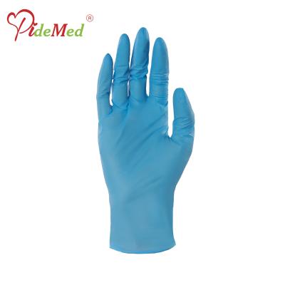 China Finger Textured Chemical Resistant Nitrile Gloves 5mil - 6mil Nitrile Gloves For Laboratory Use for sale