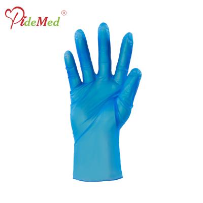 China OEM Powdered Vinyl Gloves Non Sterile Blue Powdered Gloves 4 Mil for sale