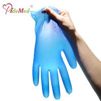 China OEM Powdered Vinyl Gloves Non Sterile Blue Powdered Gloves 4 Mil for sale