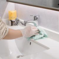 China Smooth Powder Free Vinyl Gloves Large Chemical Resistant Hand Gloves For Janitorial Use for sale