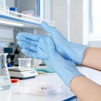 China CE Certified Powder Free Nitrile Gloves Blue Nitrile Powder Free Disposable Gloves Latex Free for sale