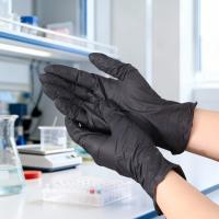 China Finger Textured Chemical Resistant Nitrile Gloves 5mil - 6mil Nitrile Gloves For Laboratory Use for sale