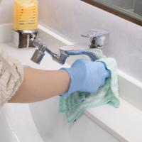 China Oil Resistant Powder Free Nitrile Gloves Textured Fingertips Nitrile Cleaning Gloves Latex Free for sale