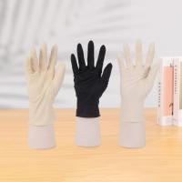 China Beaded Cuff Black Latex Disposable Gloves 5 Mil - 6 Mil Household Latex Gloves for sale