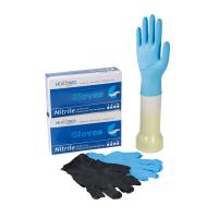 China AQL 1.5 Powder Free Nitrile Gloves Latex Free Nitrile Examination Gloves Blue for sale
