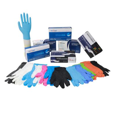 China Chemical Resistant Nitrile Disposable Hand Gloves Multicolored Medical Powder Free Gloves for sale