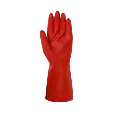 China Palm Textured Household Cleaning Gloves Natural Latex Reusable Rubber Gloves for sale
