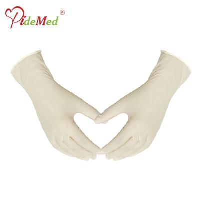 China AQL 1.5 Disposable Latex Examination Gloves Beaded Cuff Latex Exam Gloves Powder Free Non Sterile for sale