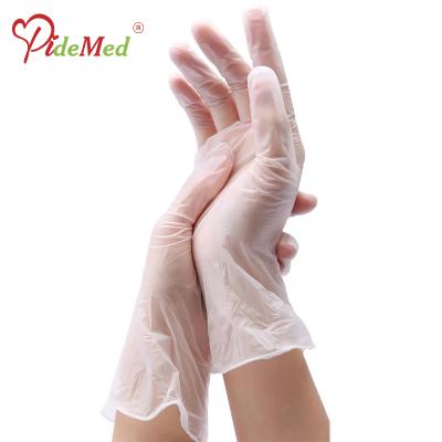 China Transparent Powder Free Vinyl Gloves Ambidextrous Clear Plastic Food Prep Gloves for sale