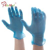 China Lightweight Powder Free Vinyl Gloves Blue 4 Mil Disposable Gloves Large For Cleaning Service for sale