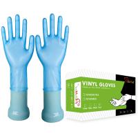 China Lightweight Powder Free Vinyl Gloves Blue 4 Mil Disposable Gloves Large For Cleaning Service for sale