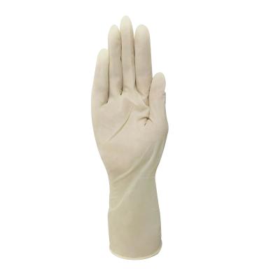 China White Powdered Latex Surgical Gloves Medical Grade Latex Surgery Gloves 28 cm Length for sale