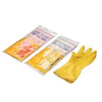 China Heavy Duty Household Cleaning Gloves Palm Textured Natural Rubber Gloves Thick for sale