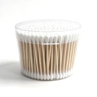 China Biodegradable Bamboo Stick Cotton Buds Double Tipped Single Use Cotton Buds For Household Use for sale