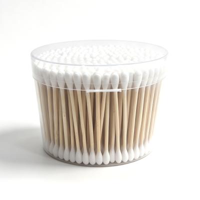 China Biodegradable Bamboo Stick Cotton Buds Double Tipped Single Use Cotton Buds For Household Use for sale