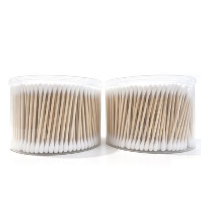 China Double Tipped Pure Cotton Buds Disposable Bamboo Cotton Buds OEM for sale