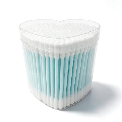 China Versatile Plastic Cotton Swabs Blue Lint Free Cotton Buds Double Tipped For Personal Care for sale