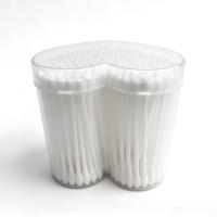 China Double Tipped Plastic Stick Cotton Swab Lint Free Ear Cleaning Cotton Buds for sale