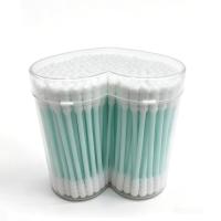 China Durable Plastic Cotton Swabs Round Tip Lint Free Cotton Swabs for sale