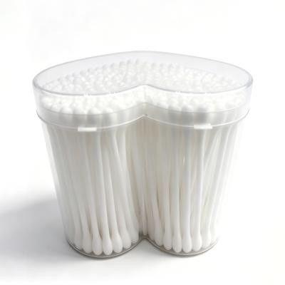China Double Tipped Plastic Stick Cotton Swab Lint Free Ear Cleaning Cotton Buds for sale