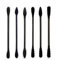 China Plastic Free Paper Stick Cotton Buds Black Eco Cotton Buds Biodegradable For Nail Care for sale