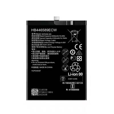 China 4400mah Lithium Polymer Cell Phone Battery / HB446589ECW Huawei Nova 6 Battery for sale