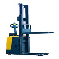 China 1.5 / 2 Ton 5M Electric Pallet Stacker Wide Ligs Handle Heavy Loads Forklift Pallet Reach Stacker for sale