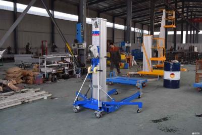 China 6000mm Blue Color Manual Material Lift LGA - 20 Portable Aluminium Cylinder Type for sale