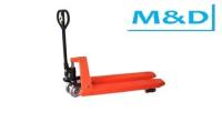 China 2000kg Capacity Steel Hand Pallet Truck Yellow Color With PU Wheels for sale