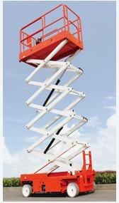 China 4m 8m 12m lift height steel red color  electric hydraulic self-propelled  scissor lift for sale