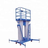 China Order Picker Forklift  21 m height  red color  Aluminium ladder electric climbing Work Platform(double Mast) for sale