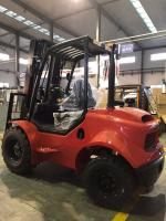 China Customised All / Rough Terrain Forklift , 3.5 Ton Red Steel Atv Forklift for sale
